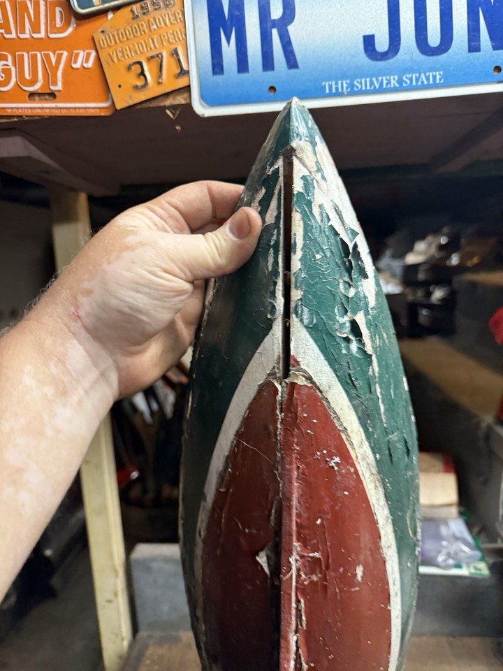 Vintage Old Rare Hand Made Folk Art Scale Model Wood Pond Sail Boat ...