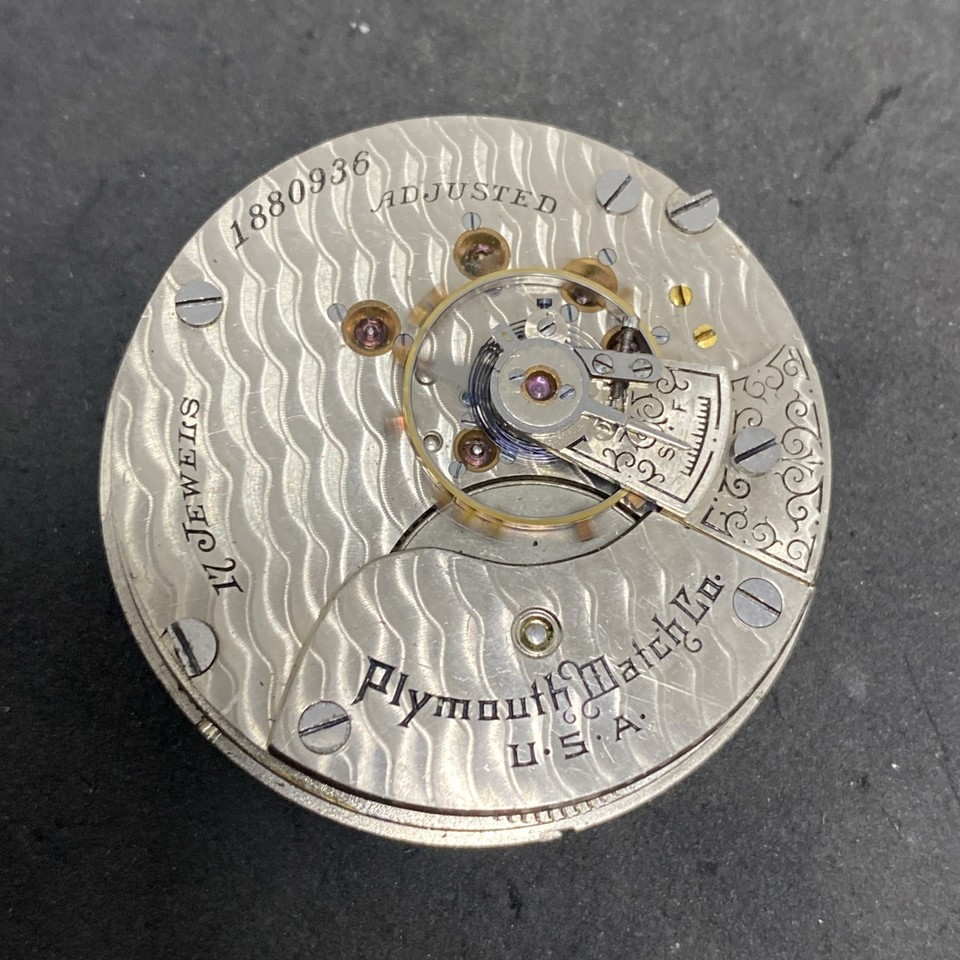 Illinois Plymouth Grade 79 Pocket Watch Movement 18s 17j Hunter Ticking ...