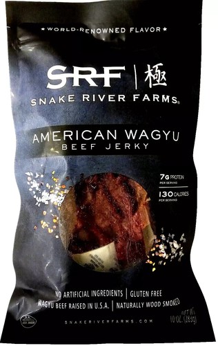 SRF Snake River Farms American Wagyu Beef Jerky, 10 Ounce 810056350017 ...