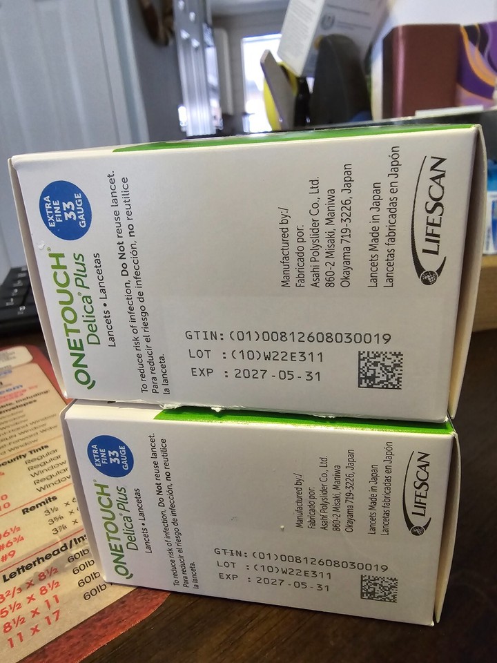 OneTouch Delica Extra Fine 33 Gauge Lancets, 2 boxes 100 ct - 200 total Exp 5/27 812608030019| eBay