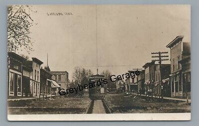 RPPC Hand Added Trolley Main Street GARRISON IA Iowa Real Photo ...