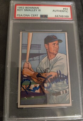 1952 Bowman #64 Roy Smalley III AUTO PSA/DNA Authentic Only POP 2 ...