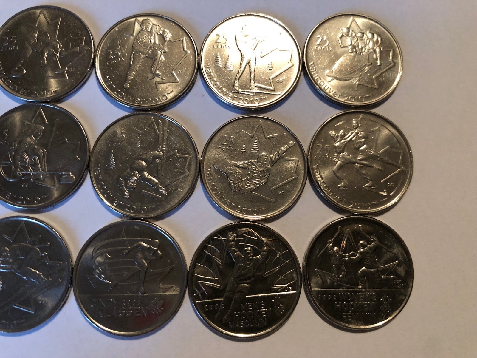15x Canada 2010 Vancouver Olympic Canada Quarter 25 Cent circulated ...