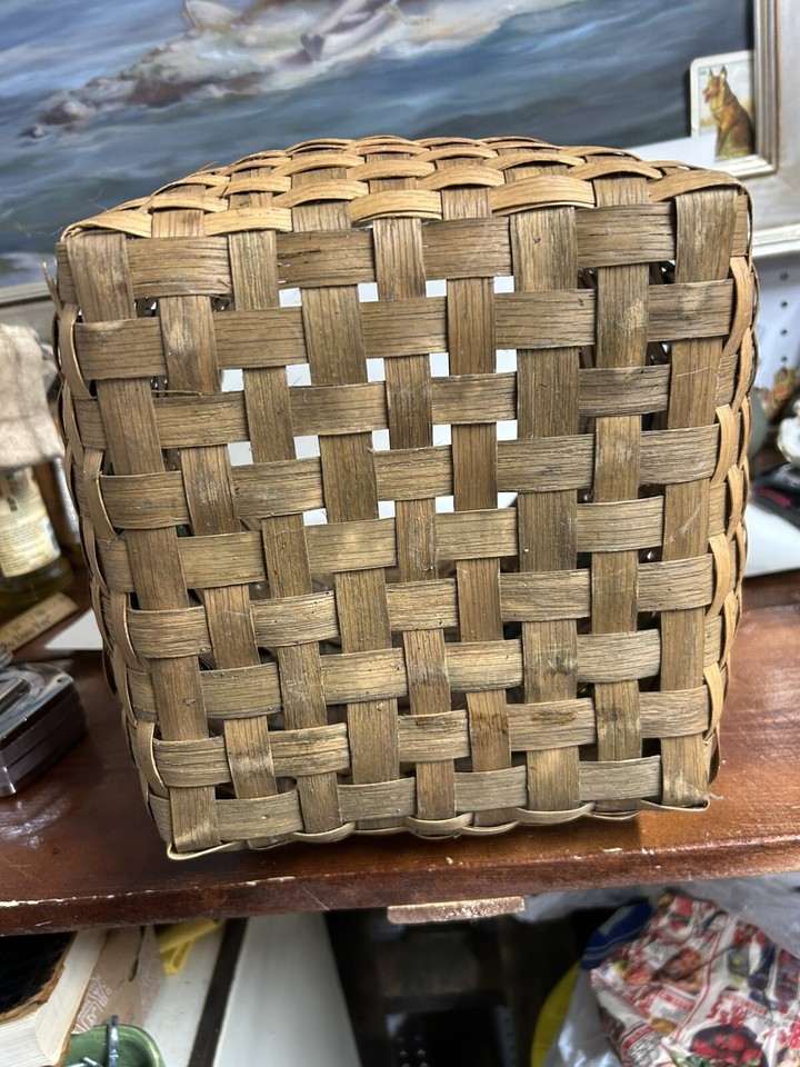 Antique Native American Cherokee Indian Split Oak Basket Tall 13x10 | eBay