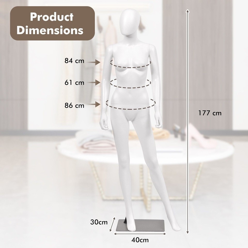 Mannequin Torso Manikin Dress Form 177 cm Realistic Female Full Body ...