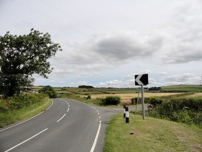 Photo A2 Turn off for Rowley Farm Cornsay Colliery This is the turn off ...