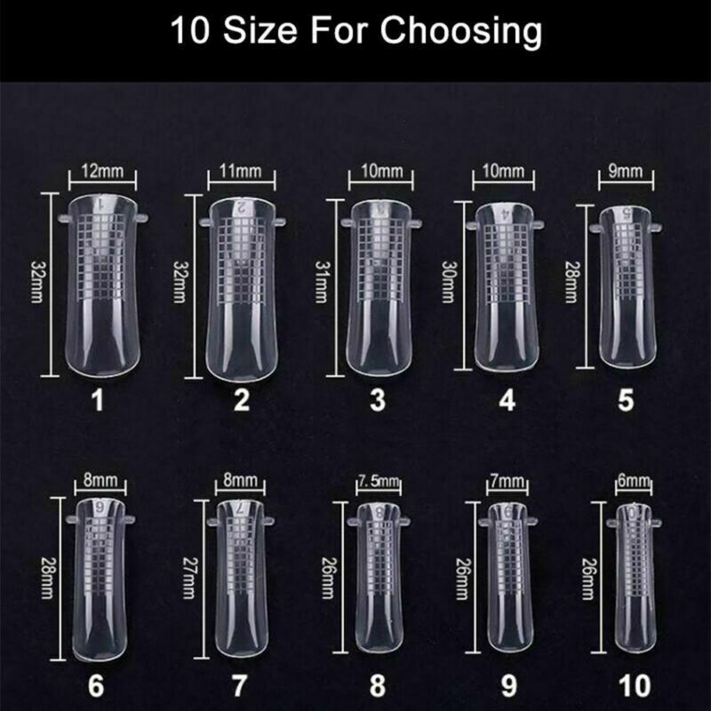 100 pcs Quick Poly Building Gel Mold False Nail Tips Extension Forms ...