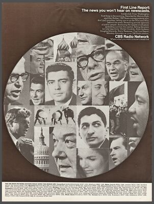 1968 CBS Radio Network Vintage Print Ad Dan Rather Walter Cronkite News ...