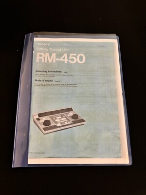Sony RM-450 Editing Control Unit Operator Manual | eBay