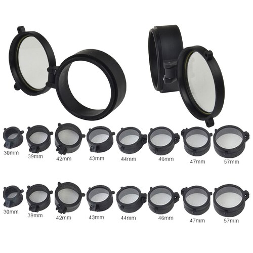 2x For Caliber Flip Up Scope Covers Rifle Scope Protect Objective Cap ...