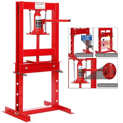 6 Ton Heavy Duty Hydraulic Bench Press Machine Workshop Garage Bearing ...