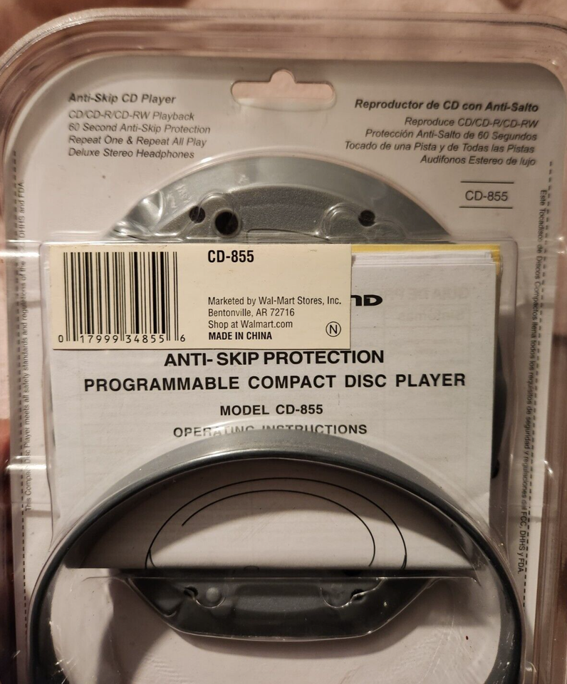 New DURABRAND Anti-Skip CD PLAYER Bass Boost w/Headphones CD-855 Purple ...