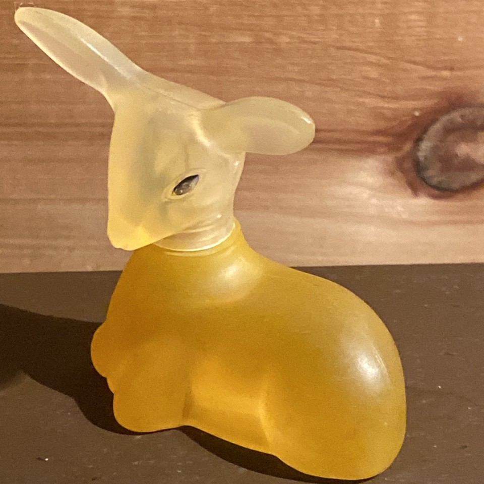 Avon Precious Doe Gold Eyes Perfume Bottle 1970s Yellow Deer 2.75 ...