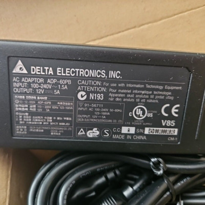 Delta Electronics AC Adapter ADP-60PB Input 100-120V Output 12V - NEW ...