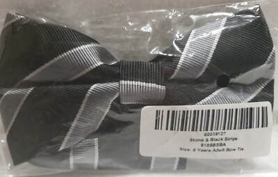 Bow tie Men's The Little Prince 8yrs-adult Stone Grey & Black Stripe | eBay