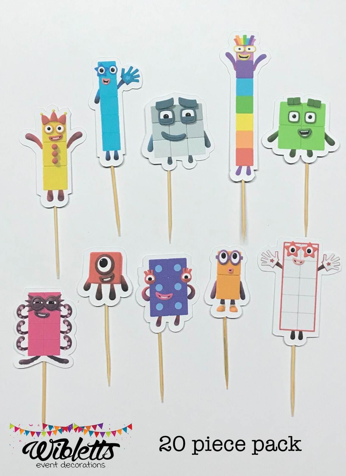 NUMBERBLOCKS THEME CUSTOM PERSONALISED ANY NAME & AGE CAKE TOPPER ...