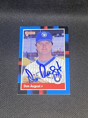Don August 1988 Donruss #602 Milwaukee Brewers Signed Auto Autographed ...