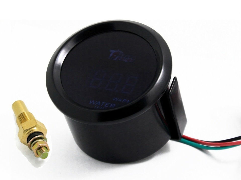 Fahrenheit 248F-104F 2" 52mm Blue Digital LED Water Temp Gauge With ...