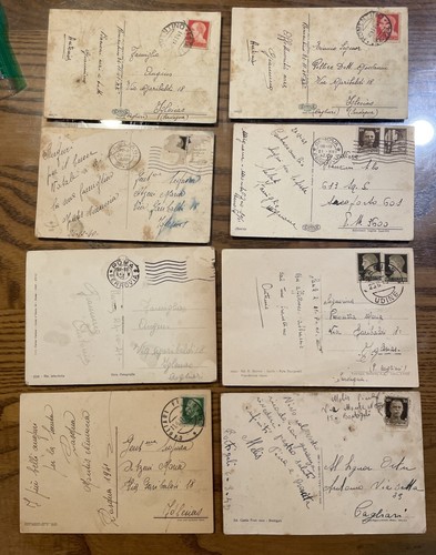 Lot C, 8 Posted 1930s ITALIAN COLONIES Cancel greetings postcards | eBay