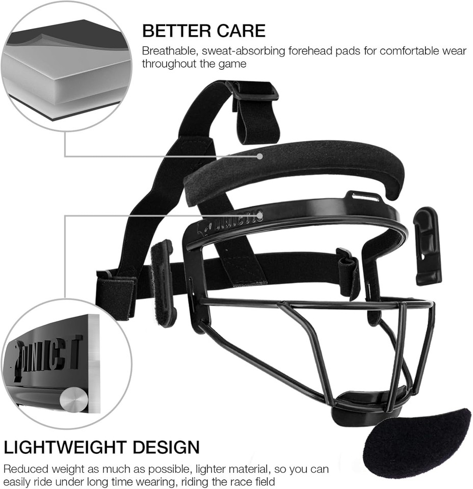 Dinictis Softball Face Mask, Lightweight, Comfortable, with Wide Field ...