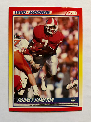 1990 Score RODNEY HAMPTON Rookie RC Georgia BULLDOGS, New York GIANTS ...