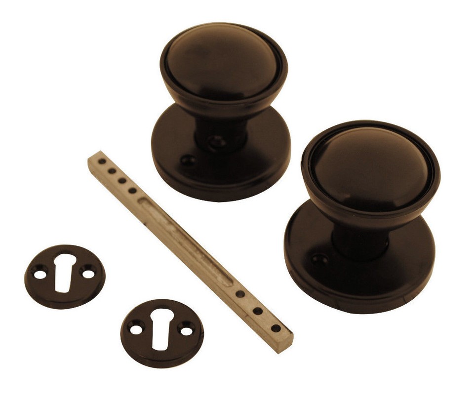 Shed Door Lock with Black Knobs Rim Lock 6" x 4" with 2 Keys and Rim ...