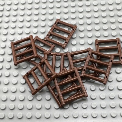 LEGO Bar Part - Reddish Brown - 1 x 4 x 3 Grille with End Protrusions ...