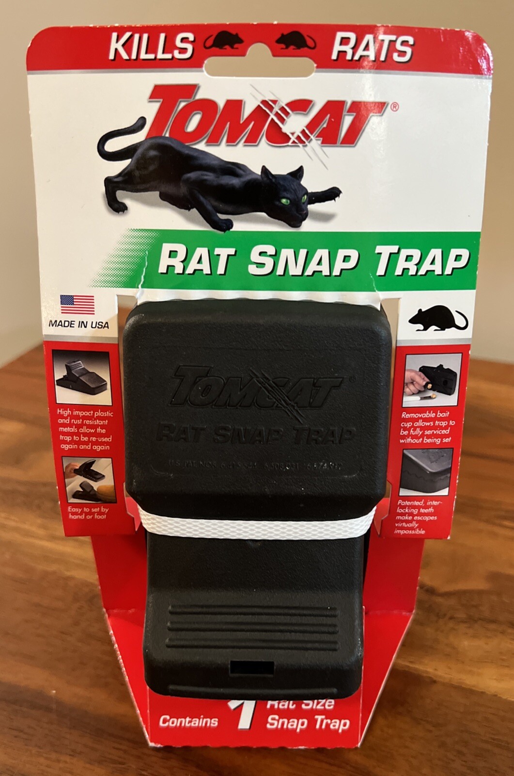 Tomcat Rat Snap Trap, 1 Rat Size Trap - Reusable - Effectively Kill ...