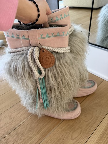 Snow Boots Manitobah Ulu Wrap Mukluk Suede Knee High Shearling Boho ...