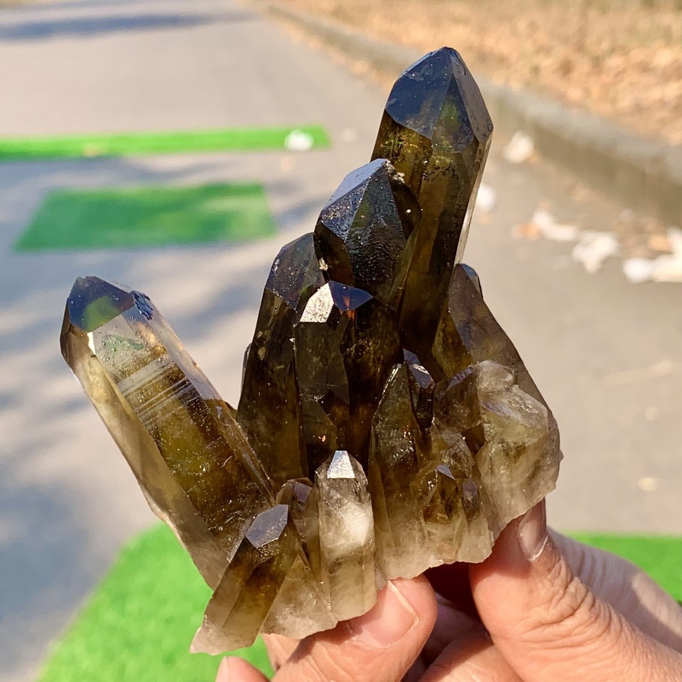 215G Natural black crystal skeleton cluster black mineral mud sample ...