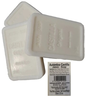 Original Jabon Castilla Castile Vegetal Oil Soap Bars Made in Spain 3 ...