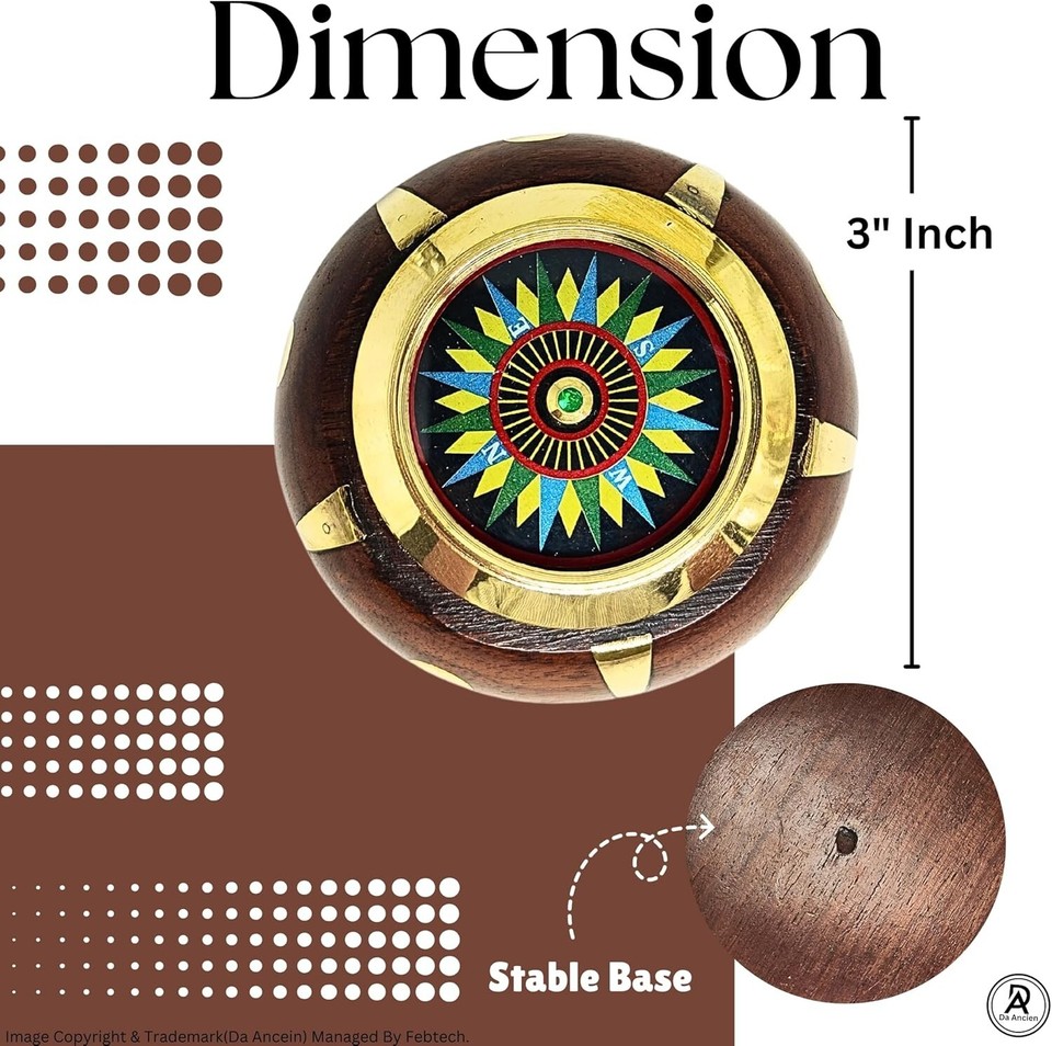 Handcrafted Brass Compass with Wooden Base- Unique Home Decor & Gift | eBay