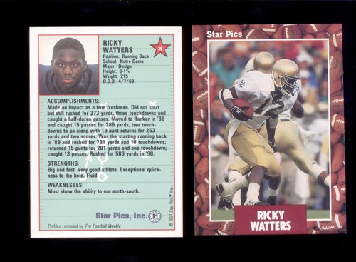 1991 Star Pics RICKY WATTERS San Francisco 49ers Rookie Card | eBay
