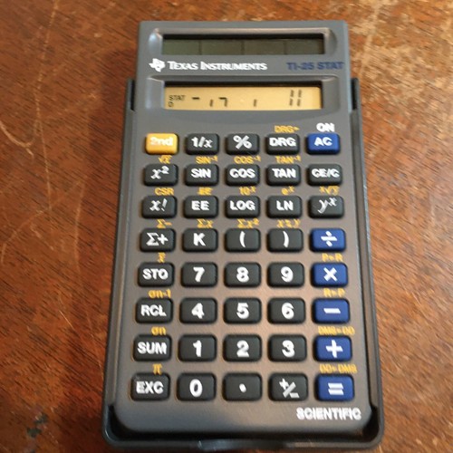 Texas Instruments TI-25 STAT W/ Sliding Case Scientific Calculator ...