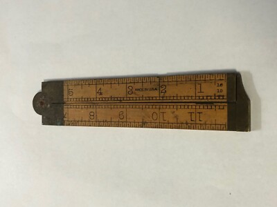 Vintage Lufkin Folding Ruler 12" Brass And Boxwood No 372 R Made In USA ...