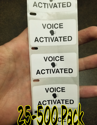 "VOICE ACTIVATED" 25-1000 Pack Stickers Gag prank sticker | eBay