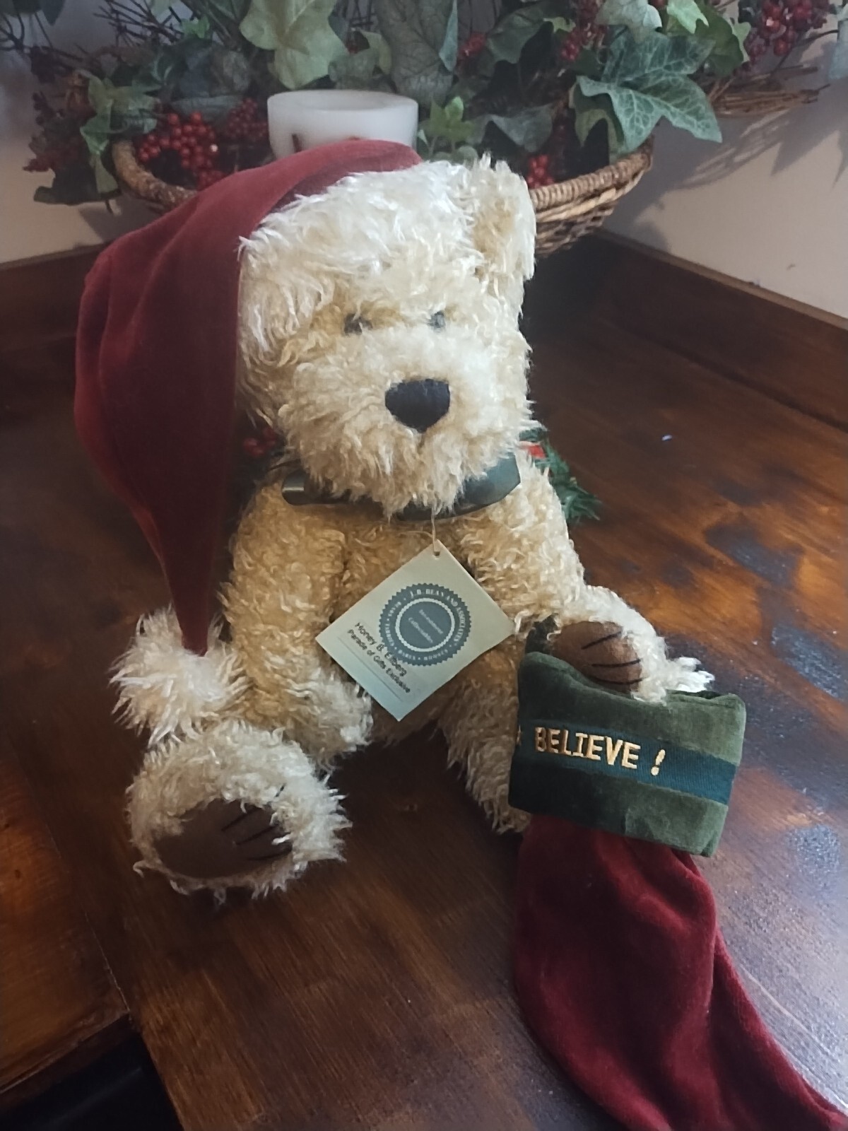 Vintage 14" Boyds Honey B. Elfberg holding Stocking (Parade of Gifts ...