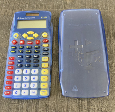 Texas Instruments TI-15 Solar Powered Scientific Calculator Clear Blue ...