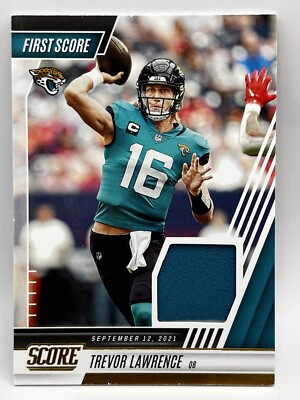 📈TREVOR LAWRENCE📈 2022 SCORE FIRST SCORE RELIC JERSEY FOOTBALL CARD # ...