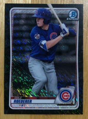 2020 Bowman Chrome Baseball Cole Roederer Black Shimmer Refractor 1/1 ...