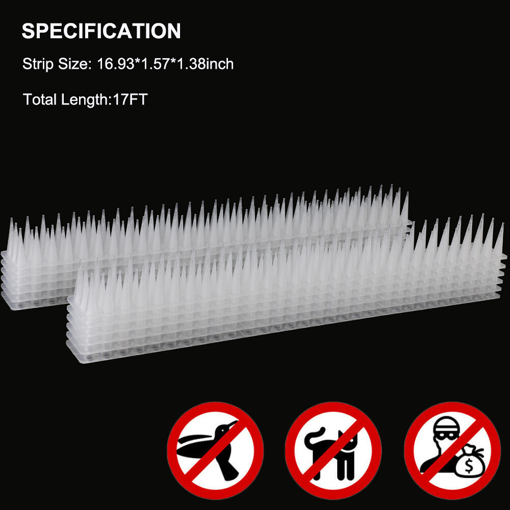 24x Bird Spikes Deterrent Anti Human Possum Spiked Fence Mouse Cat Pest ...