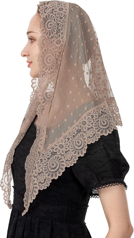 Triangle Vintage Inspired Lace Chapel Veils Catholic Mass Head Covering ...