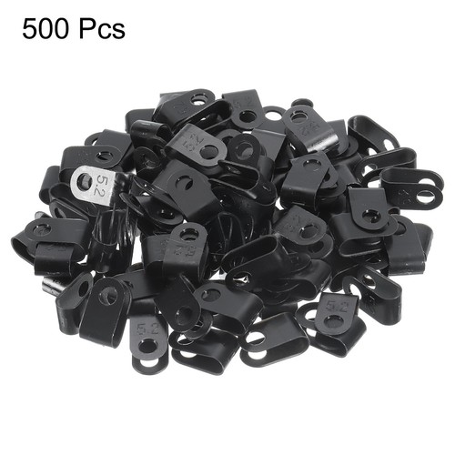 U-Type Cable Clamps, 5.2mm 0.2 Inch Cable Organizer Cord Clips Black ...
