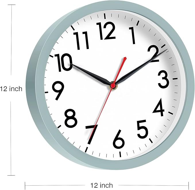 AKCISOT Wall Clock, Modern Small Wall Clocks Battery Operated 12 Inch ...