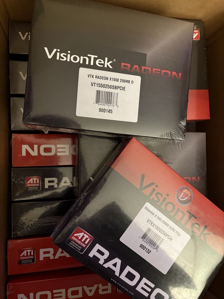 Lot Of 30 NEW IN BOX OLD STOCK ATI RADEON x1550 PCIE vintage graphics ...