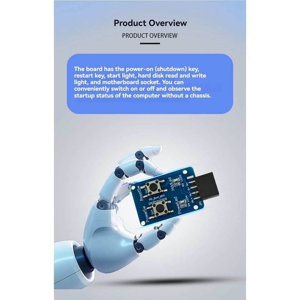 PC-Boot- Motherboard Boot Test Board 9 Pin PC on/Off Button for PC9609 ...