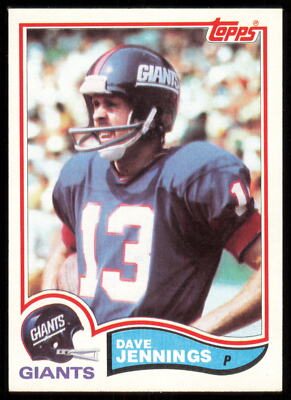 1982 Topps Football #424 Dave Jennings New York Giants | eBay