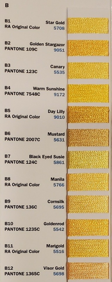 Robison Anton Super Brite Polyester Embroidery Thread 1100 yard ...