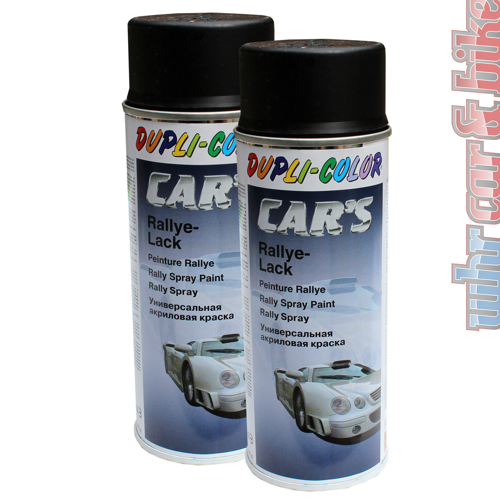 2x Dupli-Color Rallye Lack 400ml Lackspray schwarz matt Car's Acryl ...