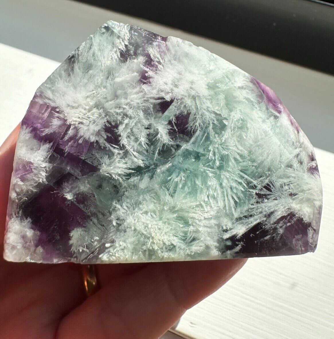 166g Stunning Beautiful Natural Feather Fluorite Freeform Full Rainbows Crystal | eBay